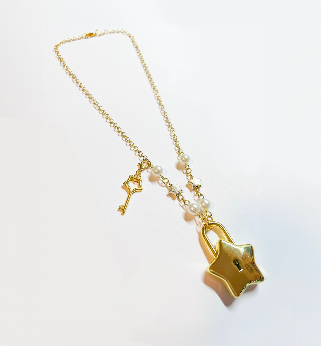 Star Lock and Key Necklace - Etsy
