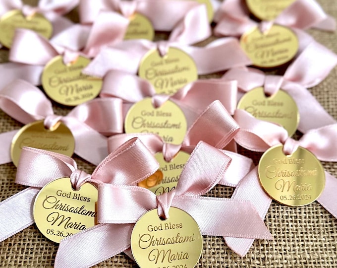 Personalized Rose Gold Tag, Custom Baptism Day Tag, Custom Name Tag ...