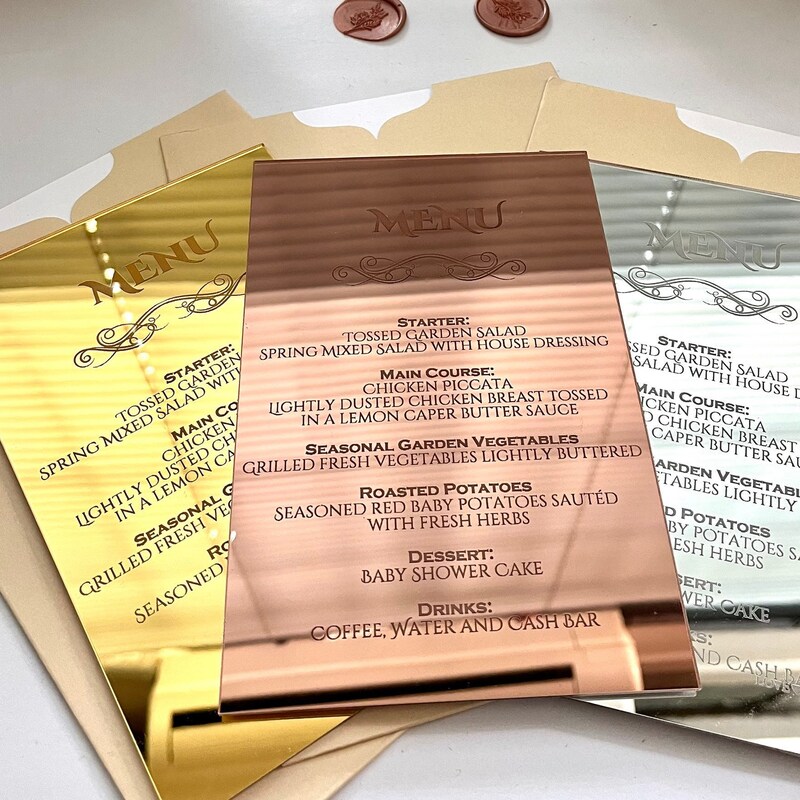 Clear Menu Cards - Etsy