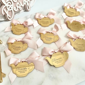 Custom Tea Party Mirror Tags, Bride Tags, Girl Tea Party Charms, Bridal ...