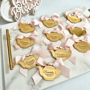 Custom Tea Party Mirror Tags, Bride Tags, Girl Tea Party Charms, Bridal ...
