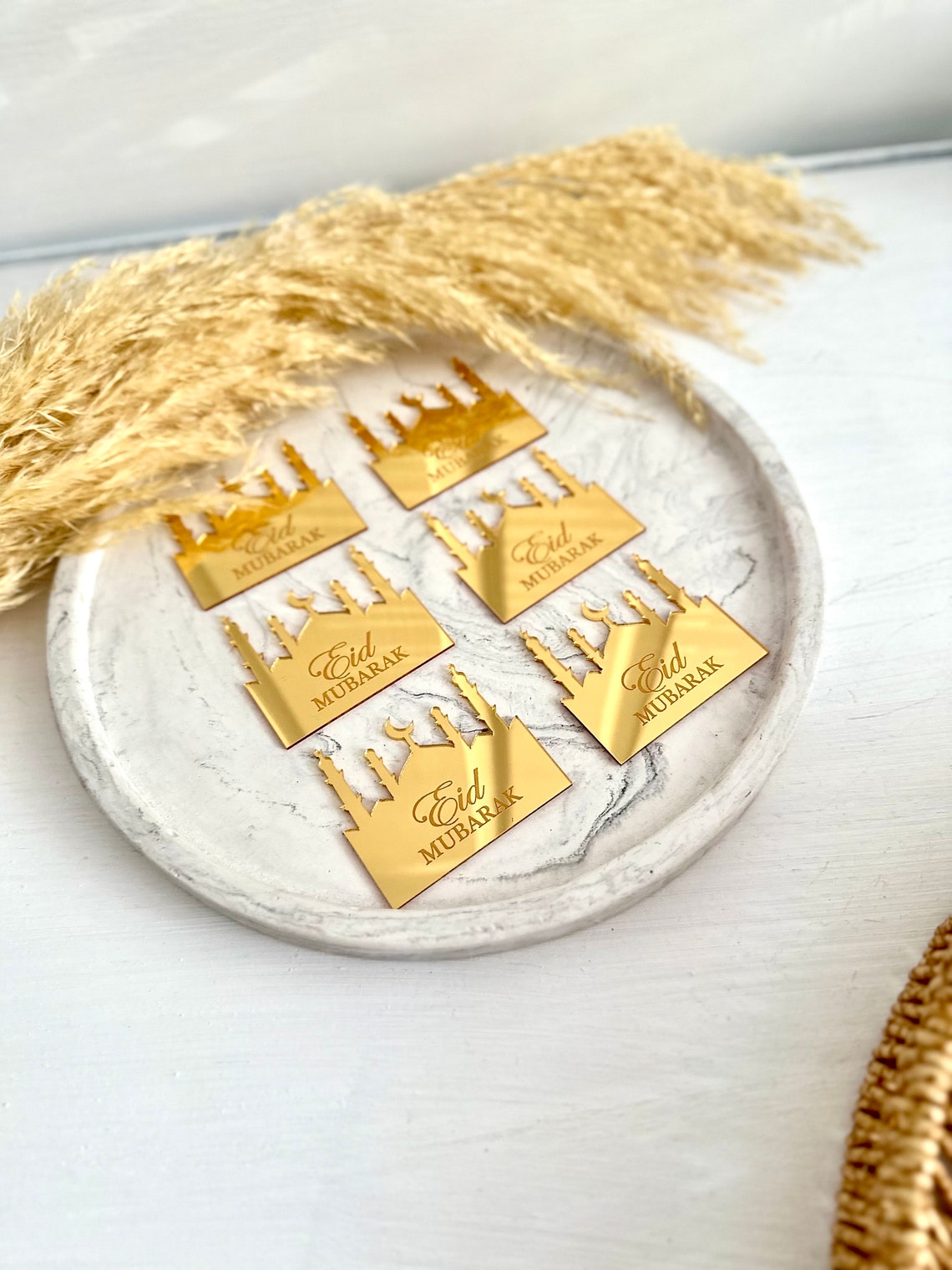 Gold Eid Mubarak Tag, Ramadan Acrylic Label, Eid Mubarak Gift Tag ...