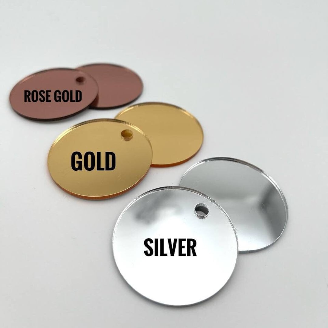 Gold Plain Acrylic Mirror Tag Wedding Name Tag Acrylic - Etsy