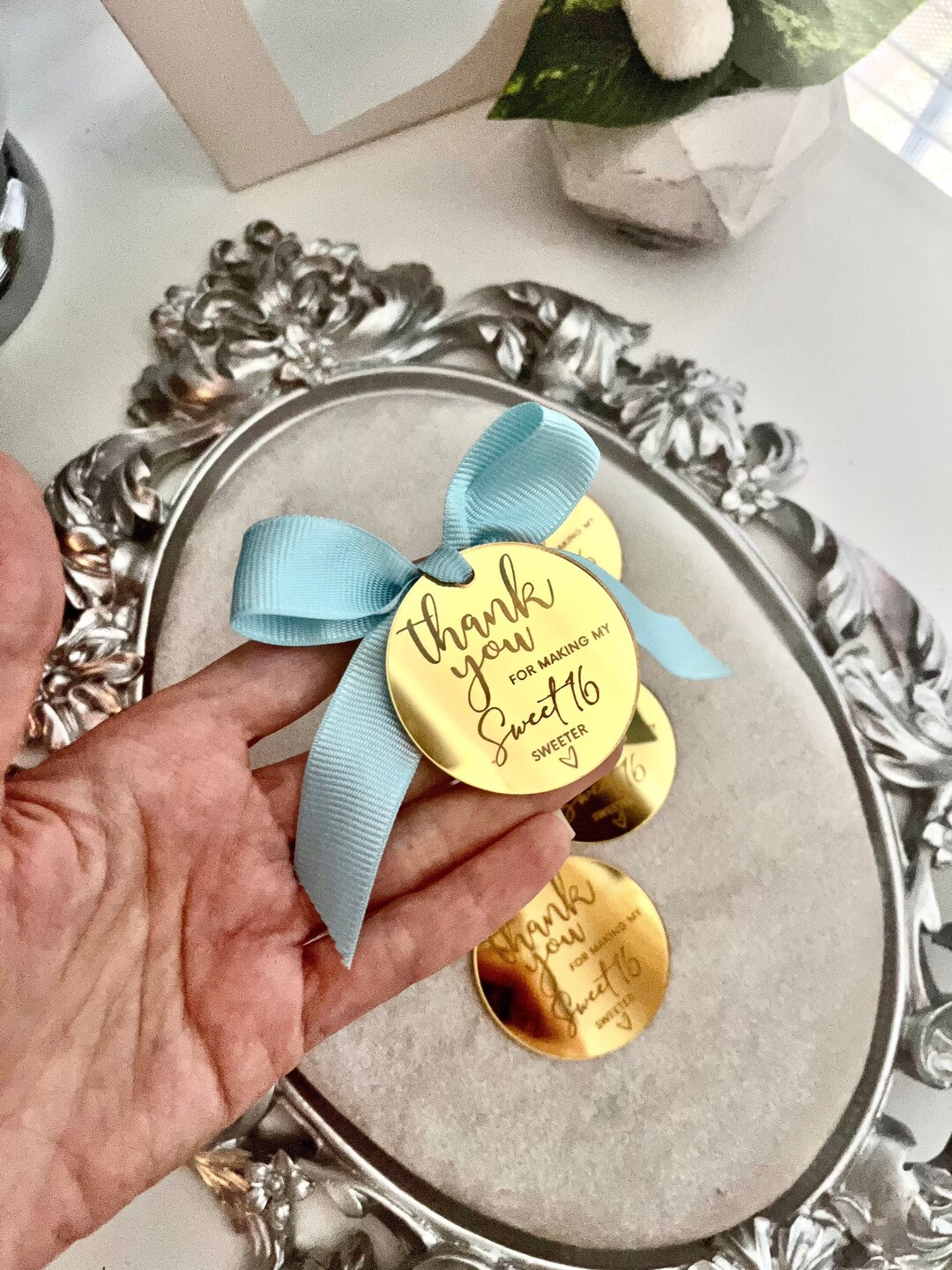 Gold Sweet 16 Tag, Party Supply, 2inch5cm, Sweet 16 Decoration, Acrylic ...