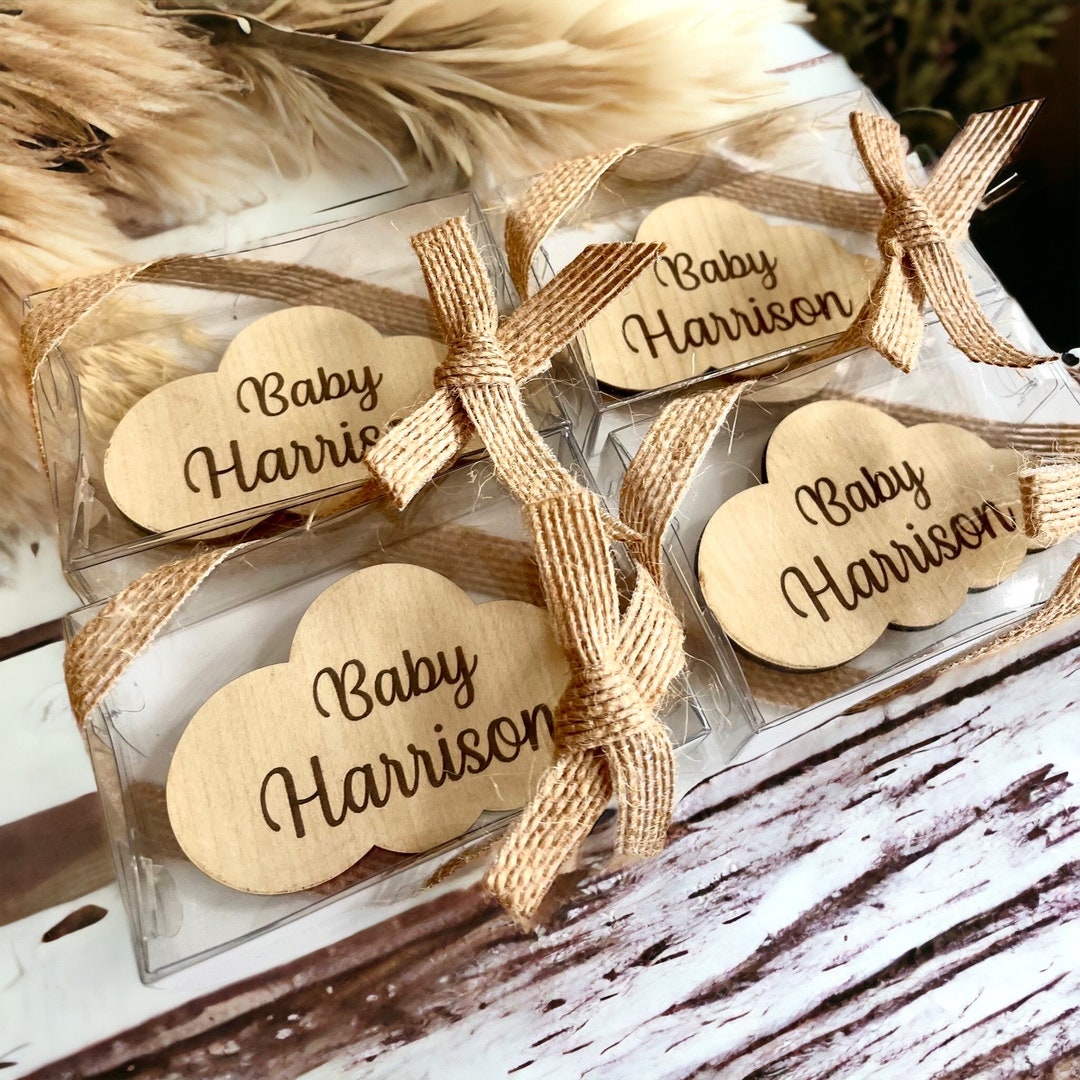 Personalized Wooden Cloud Magnet, Cloud Baby Shower Favors, Baby ...