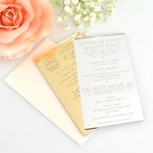 Rectangle Wedding Acrylic Invitation Card Wedding Mirror | Etsy