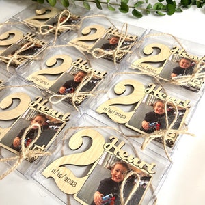 Wooden 2nd Birthday Photo Magnet, Wooden Photo Frame, Second Birthday ...