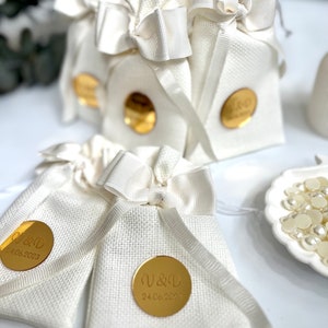 White Wedding Gift Bags, Save the Date Favors, Wedding Sachet Bags ...