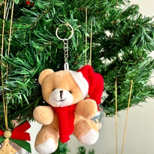 Teddy Bear Bundle, Christmas Teddy Bear Keychain, Christmas Favor ...