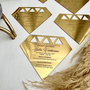 Diamond Wedding Acrylic Invitation Card, Diamond Wedding Gift Card ...