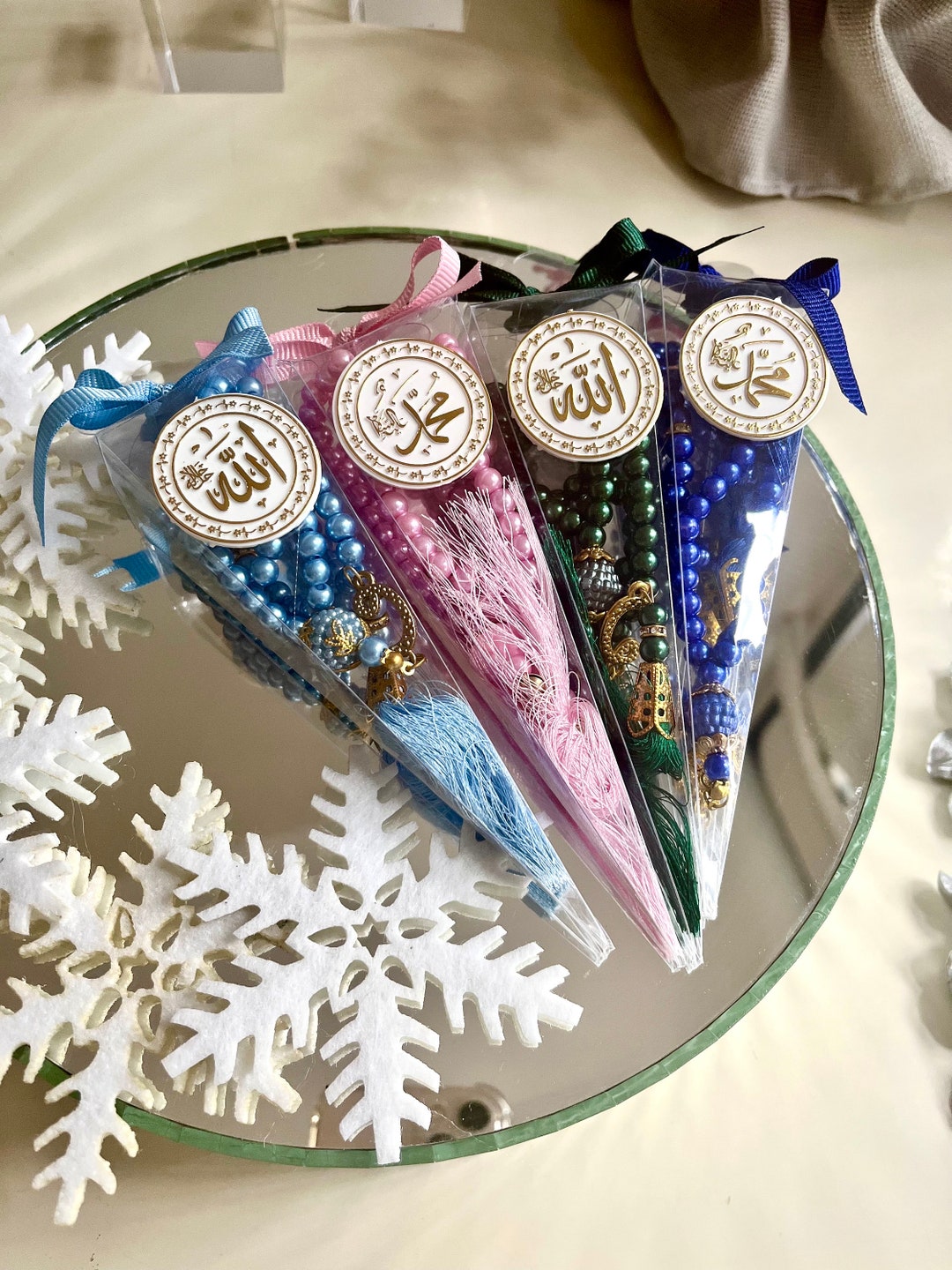 Allah Muhammed Tasbihs in Clear Cone Boxes, Ramadan, Quran Graduation ...