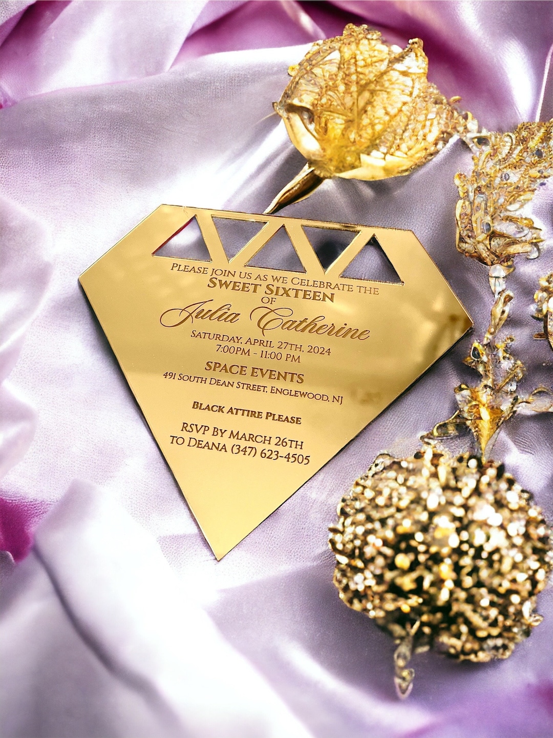 Diamond Wedding Acrylic Invitation Card, Diamond Wedding Gift Card ...