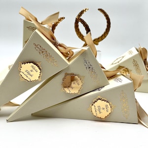 White Custom Cone Box Gift, Wedding Table Gift Boxes, Cupcake Box, 30th ...