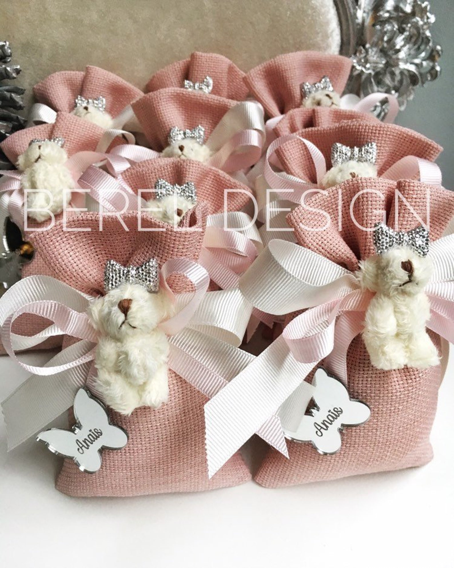 Teddy Bear Sachet Bags Baby Girl Shower Gift Personalized - Etsy