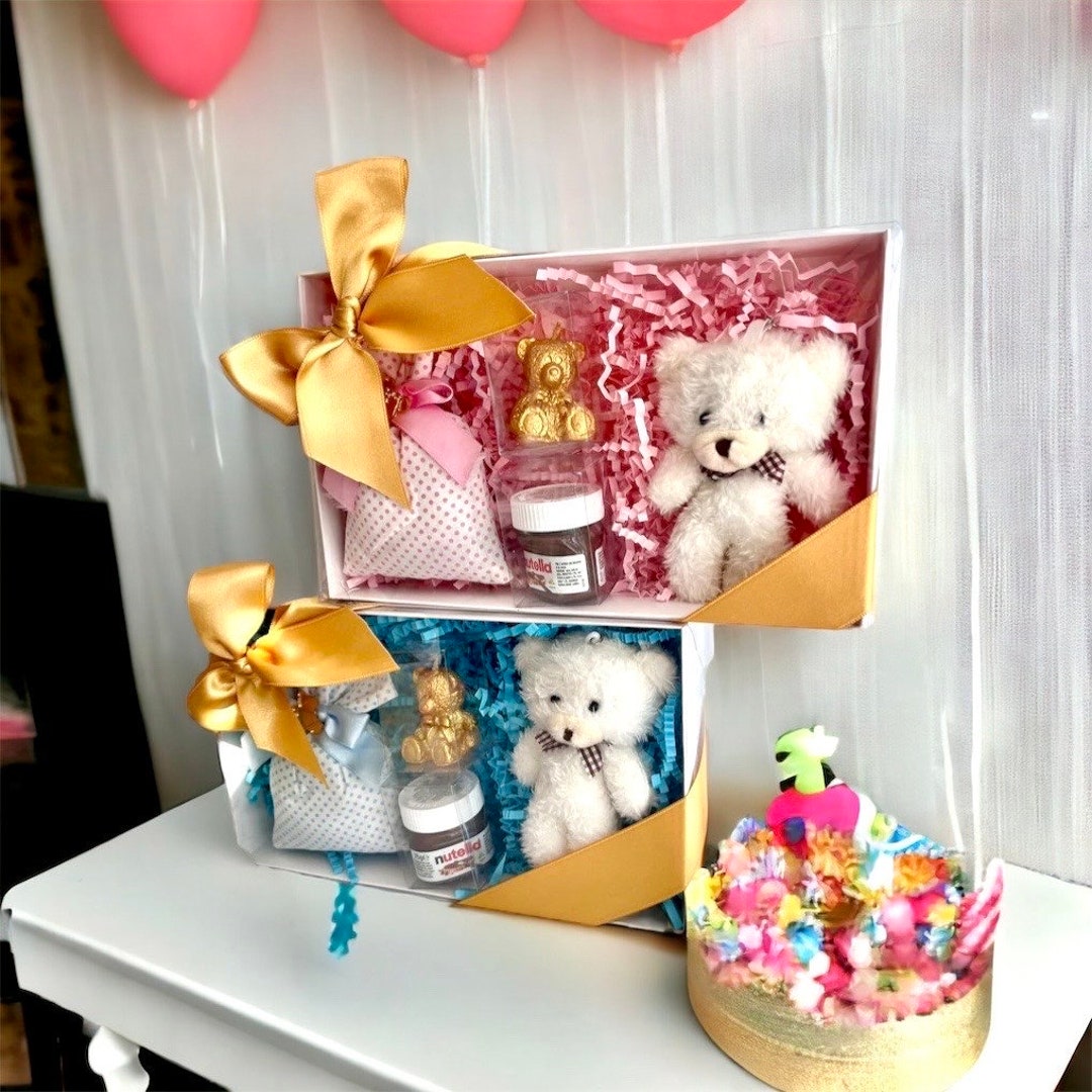 Teddy Bear Gift Set, Teddy Bear Baby Girl Shower Set, Teddy Bear Gender ...