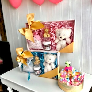 Teddy Bear Gift Set, Teddy Bear Baby Girl Shower Set, Teddy Bear Gender ...