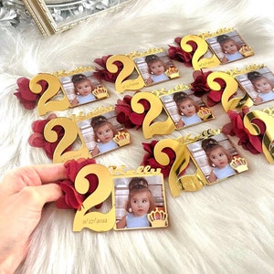 Custom Birthday Photo Frame, Second Birthday Favors, Age 2 Photo Favors ...