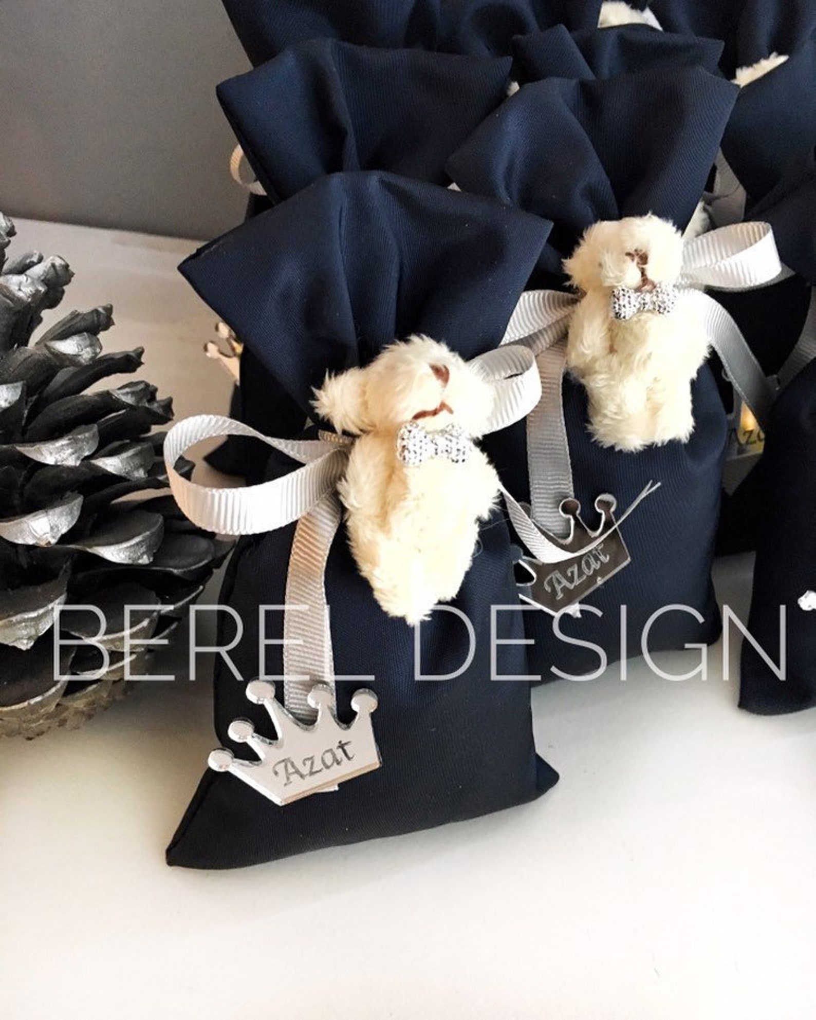 Navy Blue Teddy Bear Sachet Bags Baby Shower Gifts 10 Pcs - Etsy