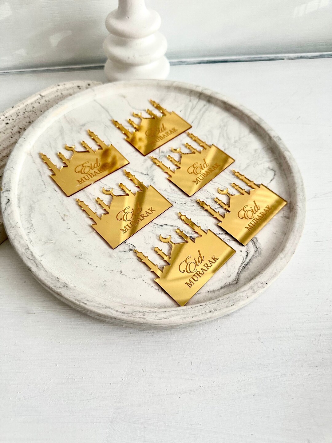 Gold Eid Mubarak Tag, Ramadan Acrylic Label, Eid Mubarak Gift Tag ...