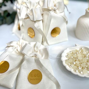 White Wedding Gift Bags, Save the Date Favors, Wedding Sachet Bags ...