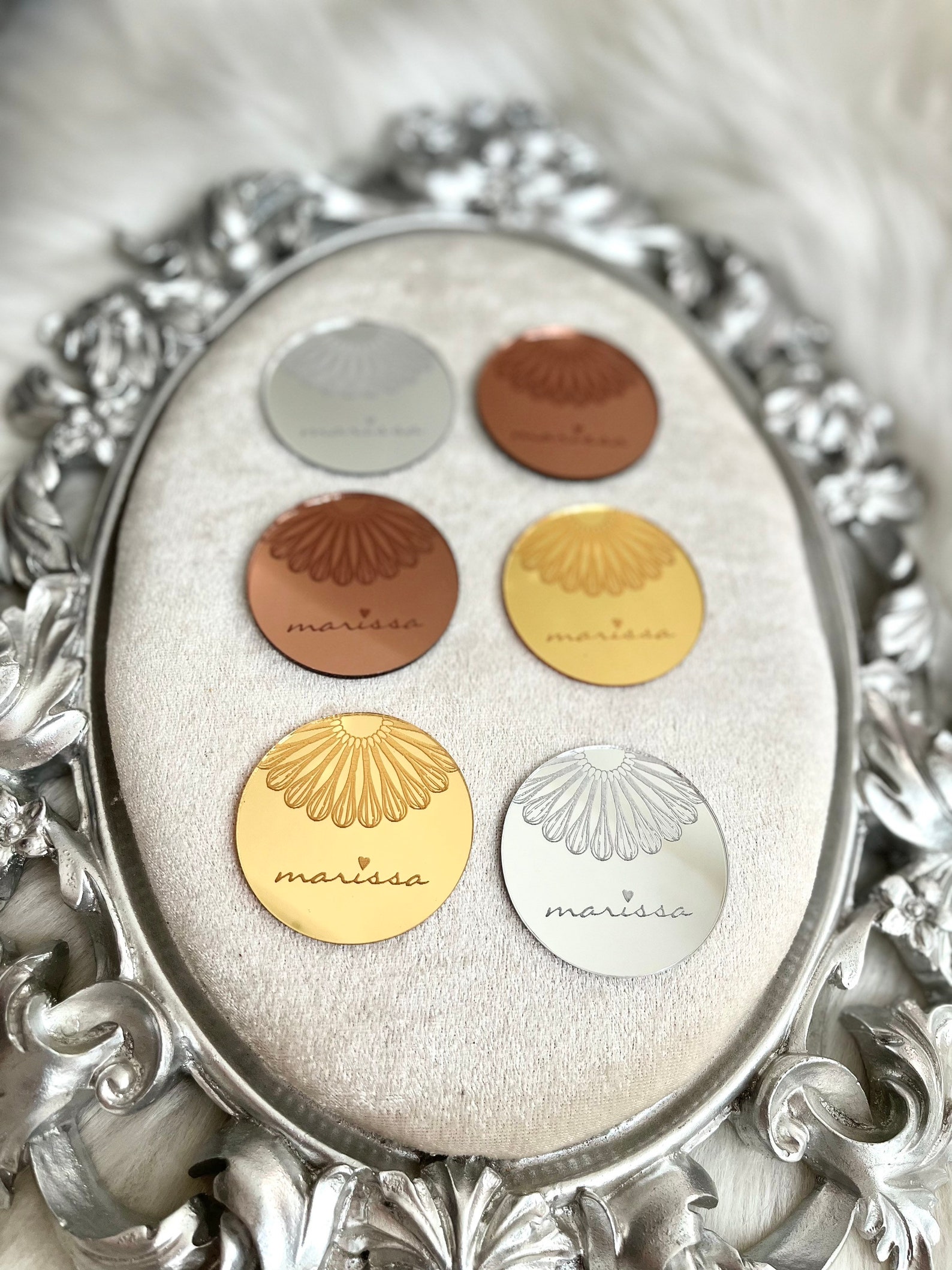 Logo Acrylic Mirror Tag, 2inch 5 Cm, Personalized Gift Tag, Brand ...