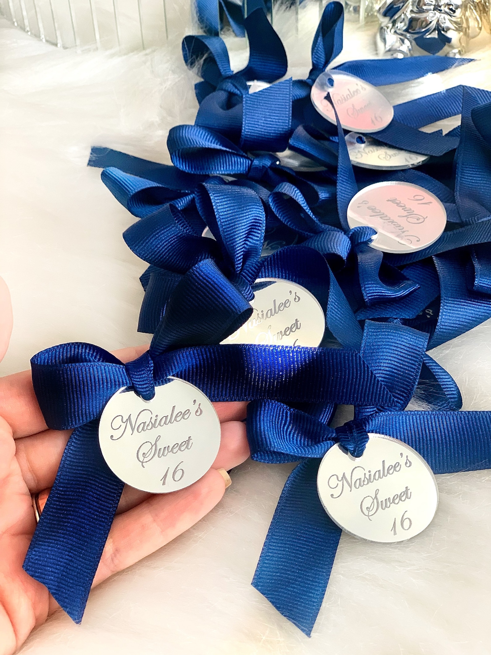 Gold Acrylic Mirror Tag Wedding Name Tag Personalized Gift - Etsy