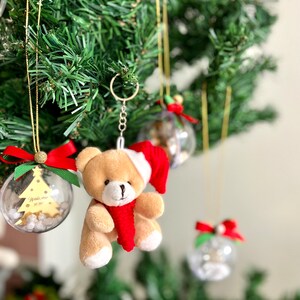 Teddy Bear Bundle, Christmas Teddy Bear Keychain, Christmas Favor ...