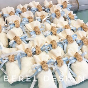 White Teddy Bear Sachet Bags Baby Shower Gifts Welcome Baby | Etsy