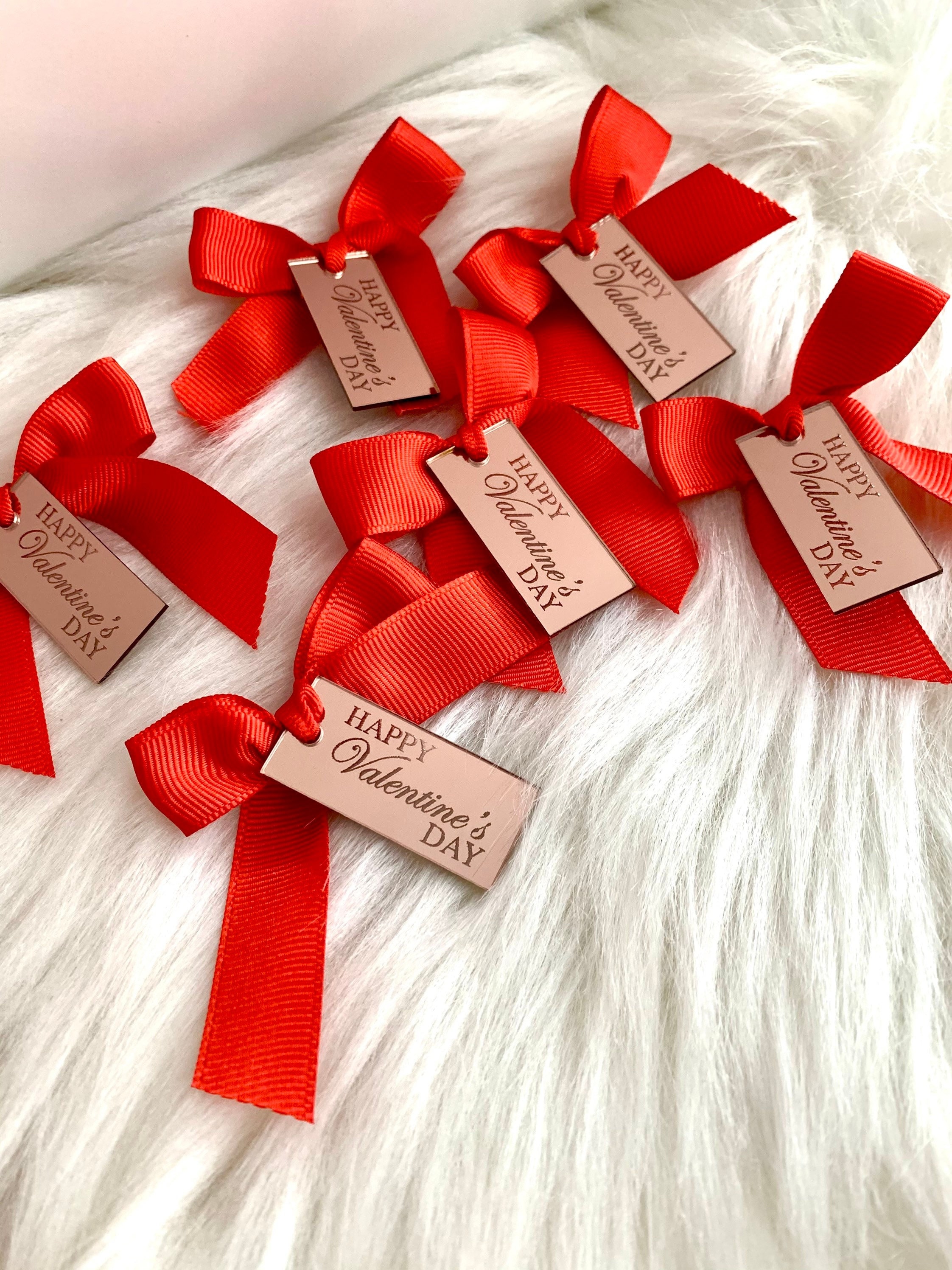 Rose Gold Acrylic Mirror Tag Valentines Day Gift Tags | Etsy