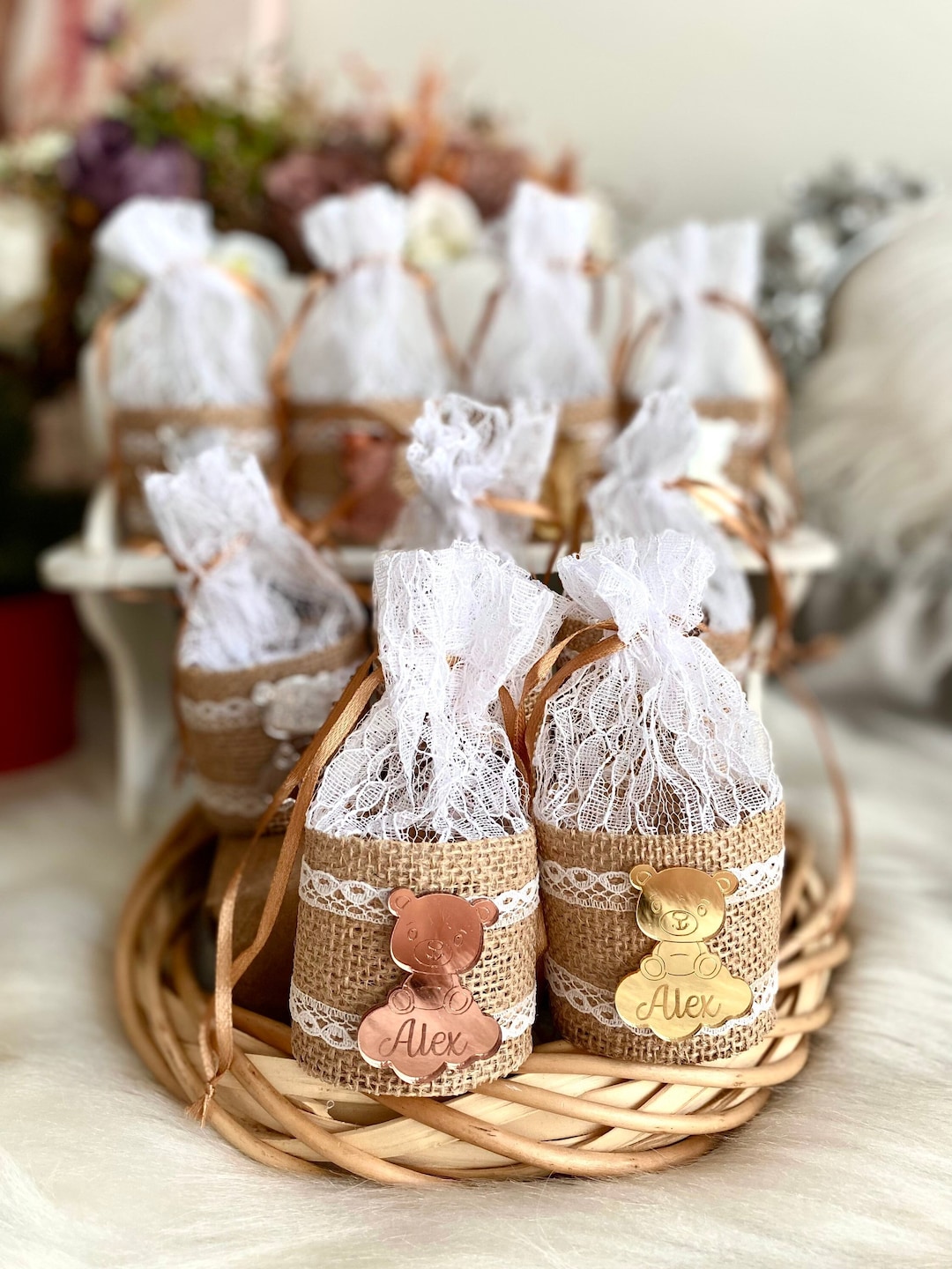 Teddy Bear Boxes, Treat Box, Baby Shower Candy Bags, We Can Bearly Wait ...