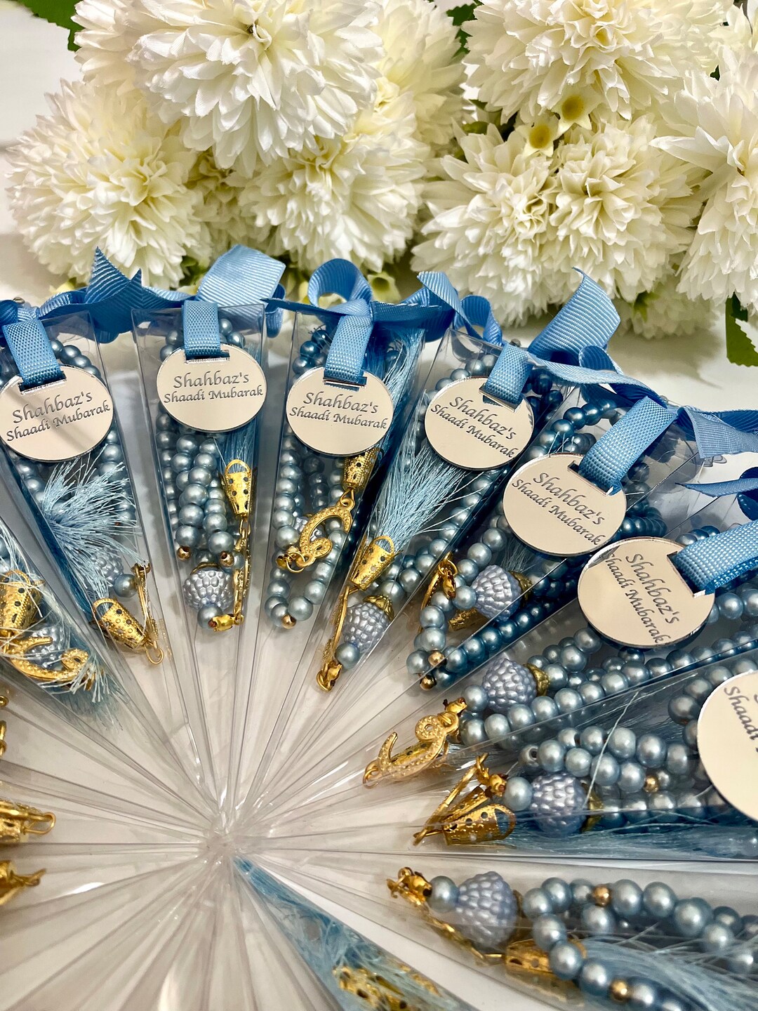 Baby Blue Custom Tasbih in Box, Hajj Gift, Ramadan Favor, Umrah Gift ...