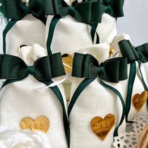 Emerald Green Sachet Bags, Wedding Sachet Bags, Personalized Gift ...