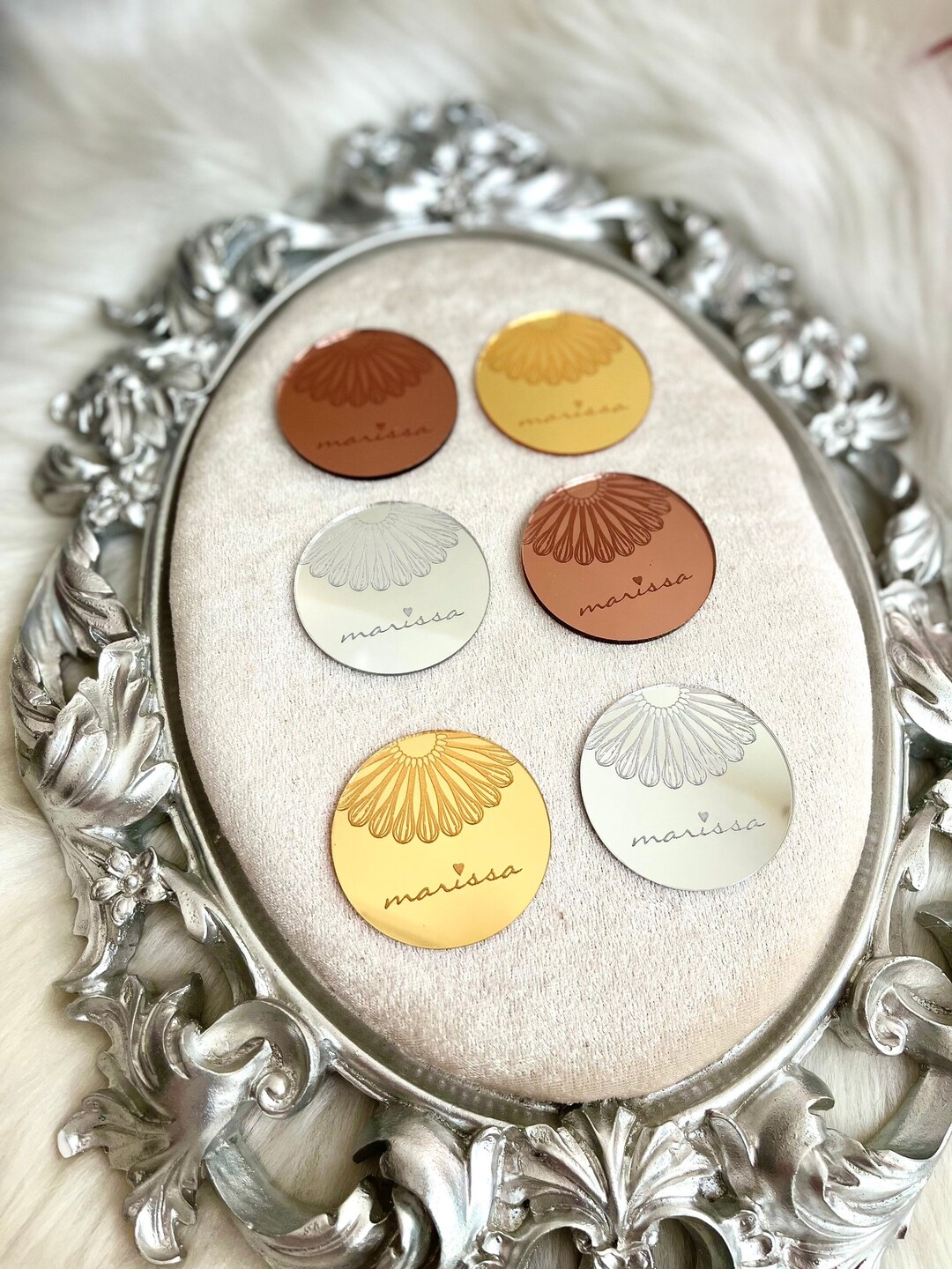 Logo Acrylic Mirror Tag, 2inch 5 Cm, Personalized Gift Tag, Brand ...