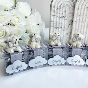 Muslim Baby Boy Shower Gift, Teddy Bear Tasbih in Box, Muslim Baby Boy ...