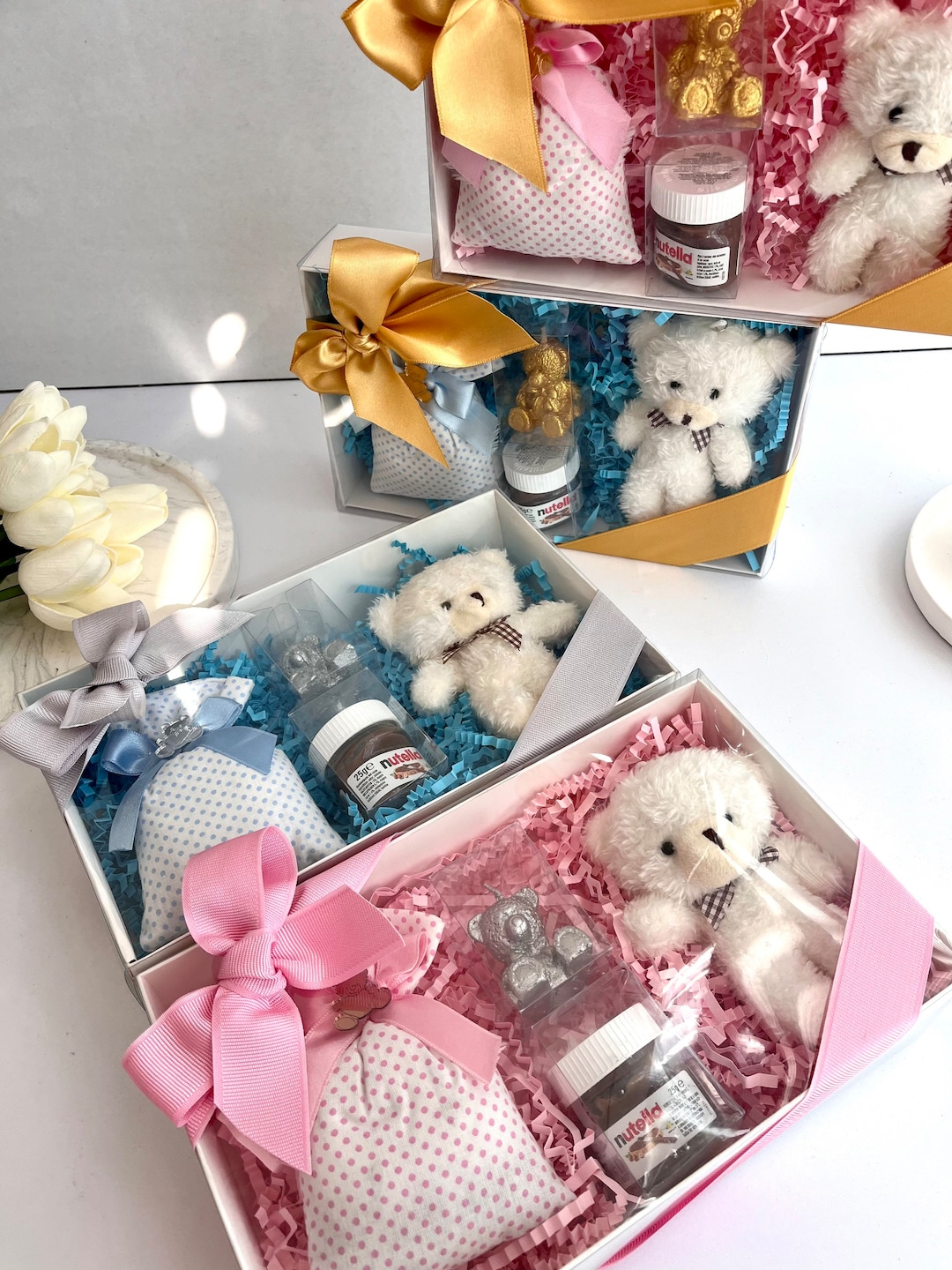 Teddy Bear Gift Set Teddy Bear Baby Girl Shower Set Teddy - Etsy