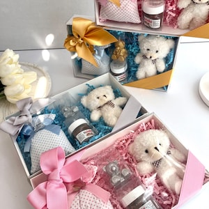 Teddy Bear Gift Set, Teddy Bear Baby Girl Shower Set, Teddy Bear Gender ...