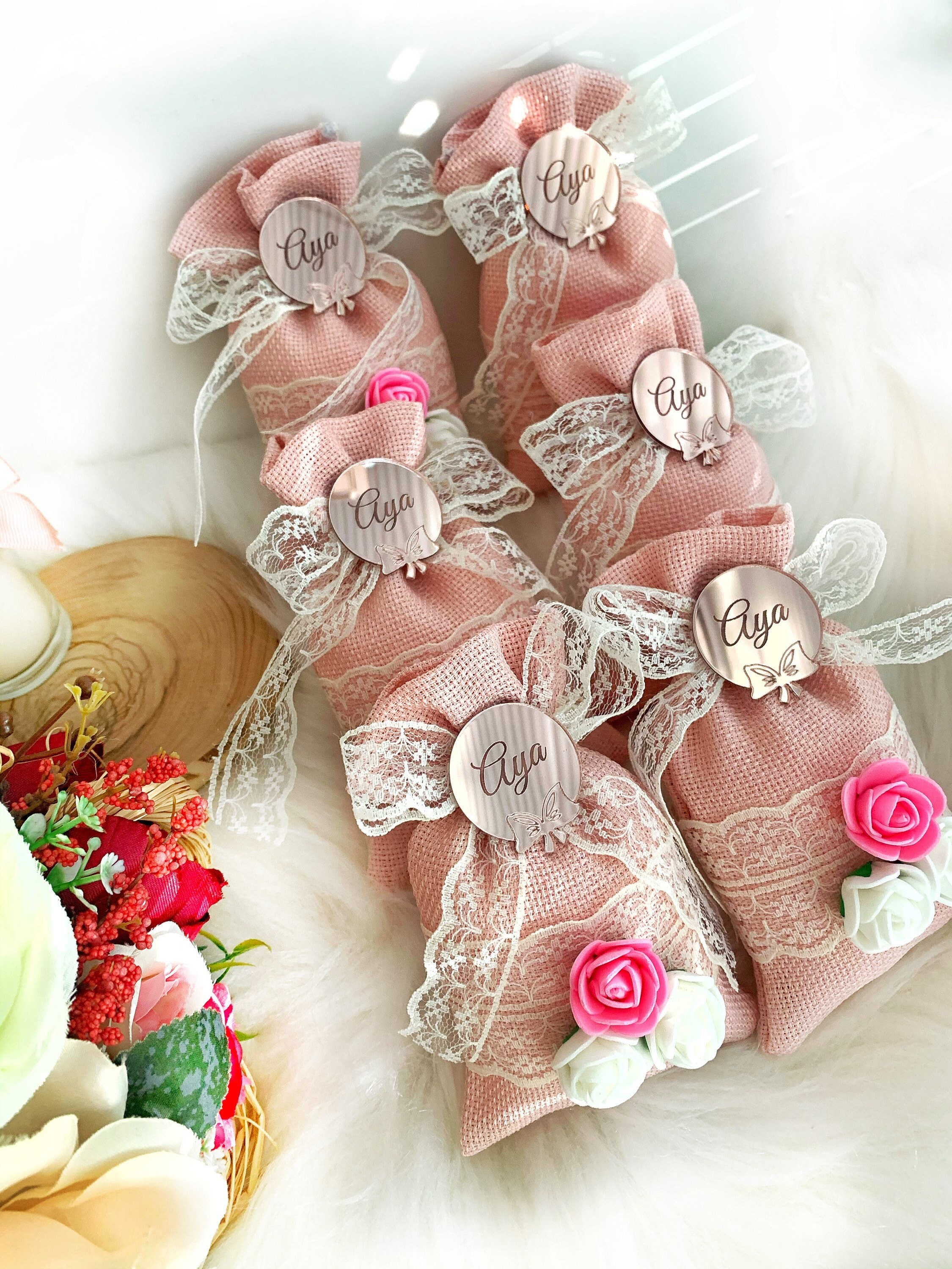 Custom Pink Sachet Bags Personalized Gifts Baby Shower - Etsy
