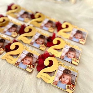 Custom Birthday Photo Frame, Second Birthday Favors, Age 2 Photo Favors ...