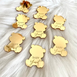 Teddy Bear Acrylic Mirror Tag, Teddy Bear Tag Charms, Teddy Bear Baby ...