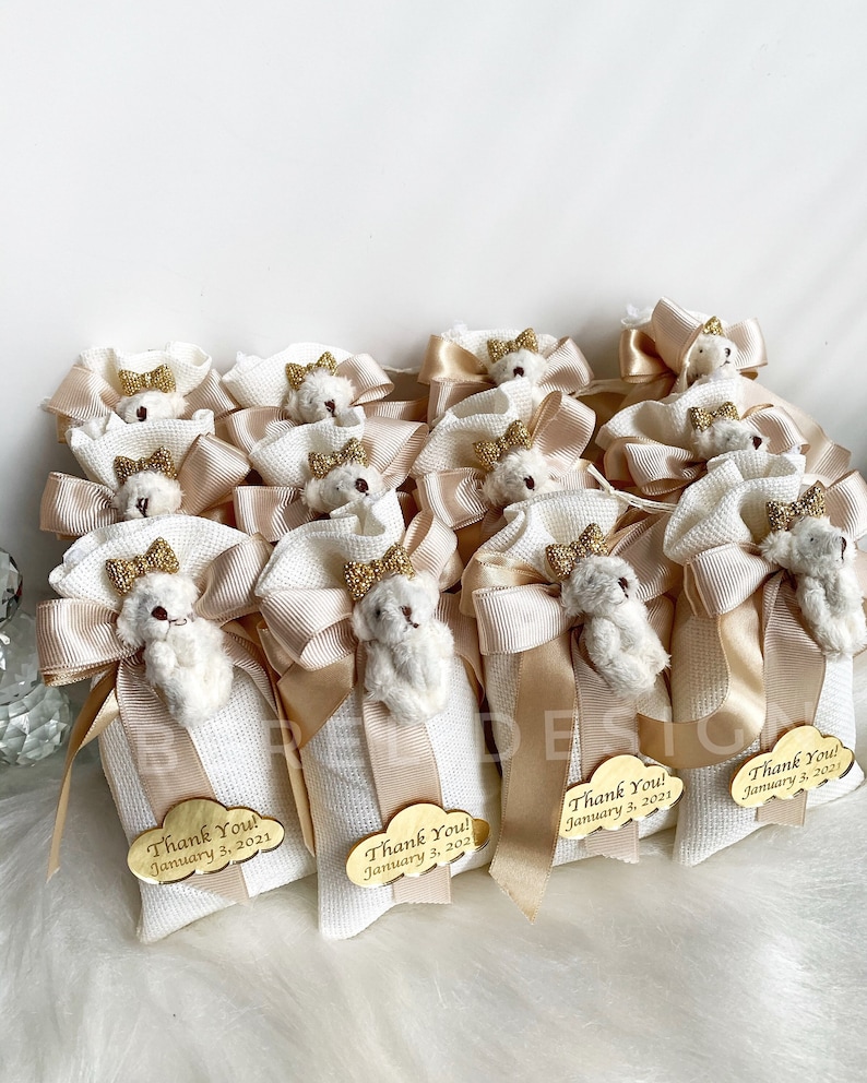 Personalized Gift Pink Teddy Bear Sachet Bag Bridesmaid - Etsy