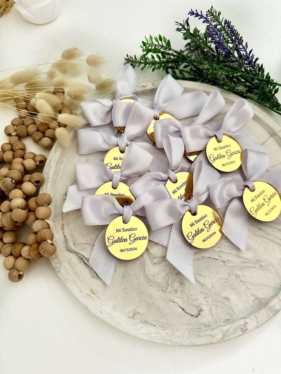 Gold Acrylic Mirror Tag, Name Tags With Bows, Thank You Label, Save the ...