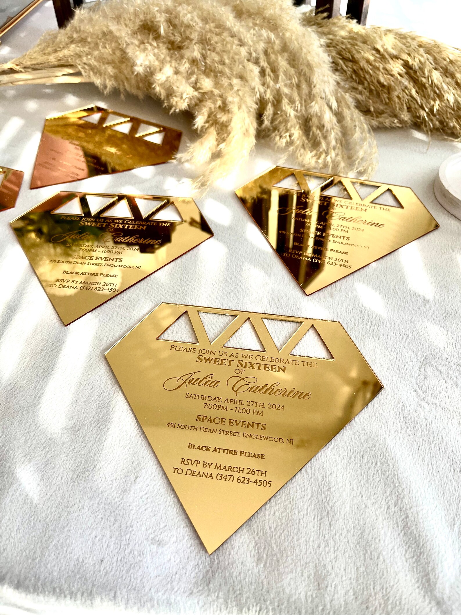 Diamond Wedding Acrylic Invitation Card, Diamond Wedding Gift Card ...