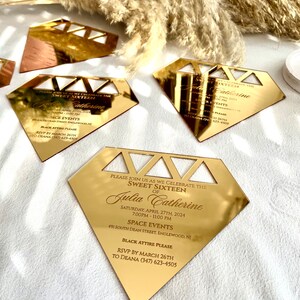 Diamond Wedding Acrylic Invitation Card, Diamond Wedding Gift Card ...