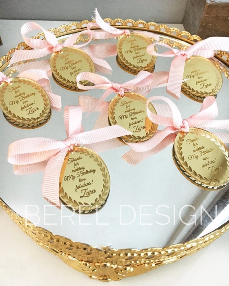 Custom Baby Welcoming Ribbon Acrylic Mirror Tags Lettering | Etsy