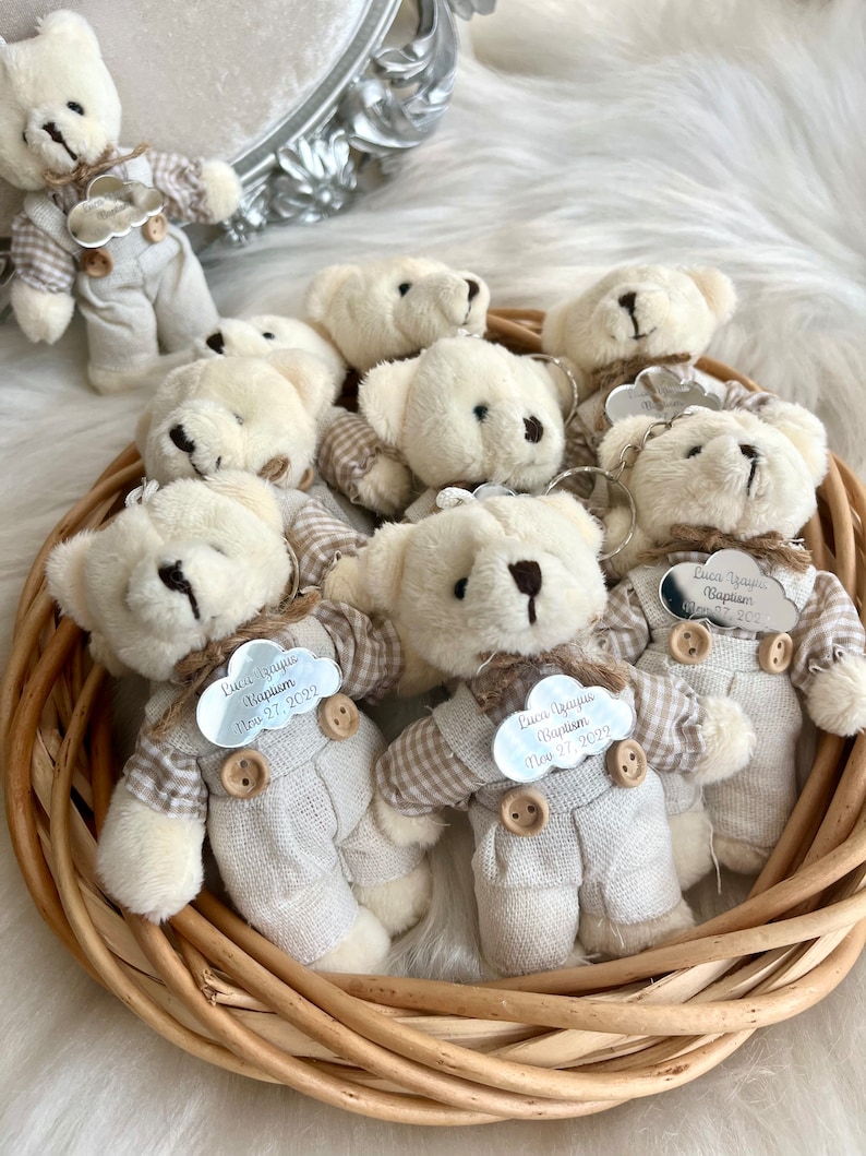 Custom Teddy Bear Baby Shower Favors White Teddy Bear Party - Etsy