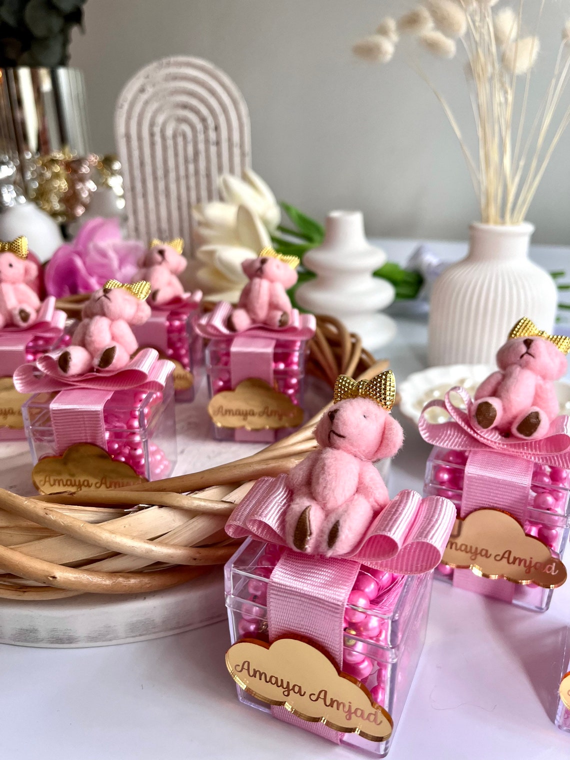Teddy Bear Tasbih in Box, Muslim Baby Girl Shower, Islamic Baby ...