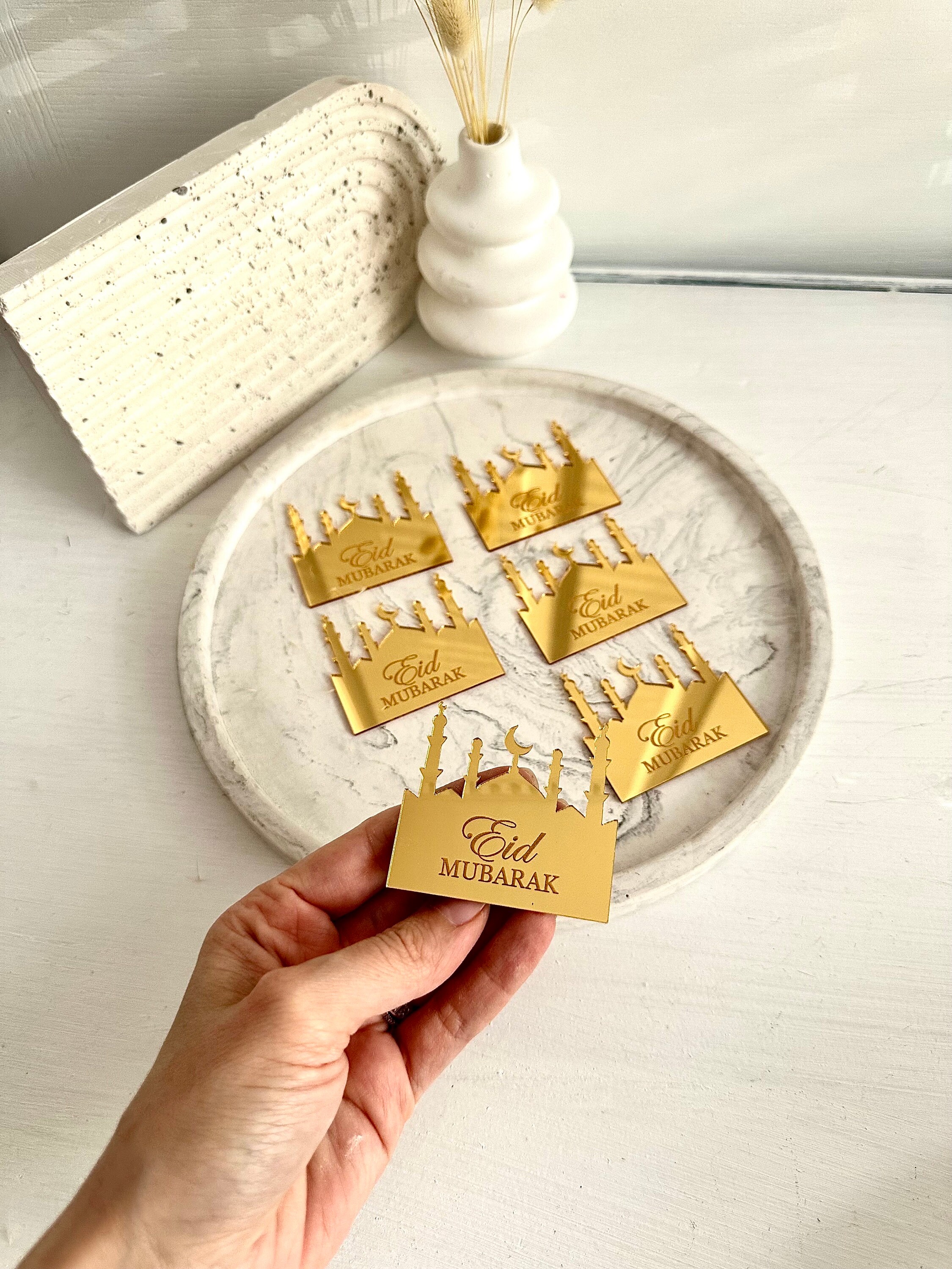 Gold Eid Mubarak Tag, Ramadan Acrylic Label, Eid Mubarak Gift Tag ...