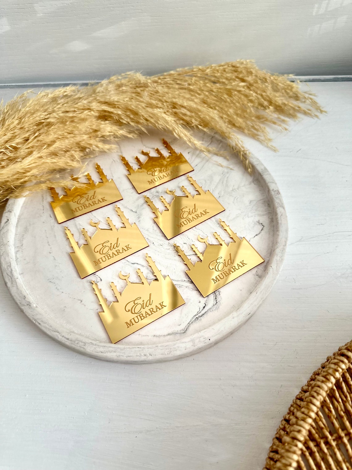 Gold Eid Mubarak Tag, Ramadan Acrylic Label, Eid Mubarak Gift Tag ...