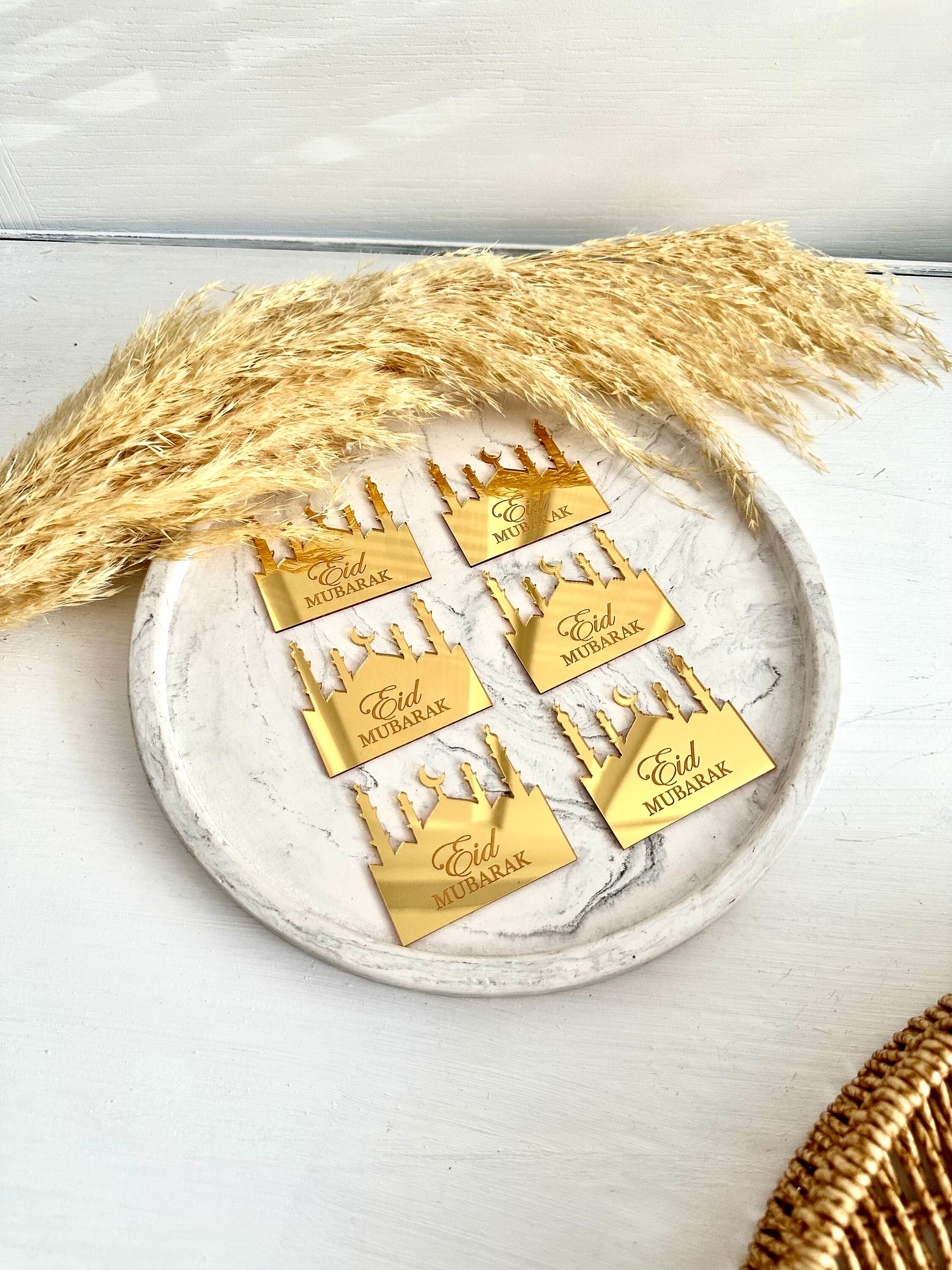 Gold Eid Mubarak Tag, Ramadan Acrylic Label, Eid Mubarak Gift Tag ...