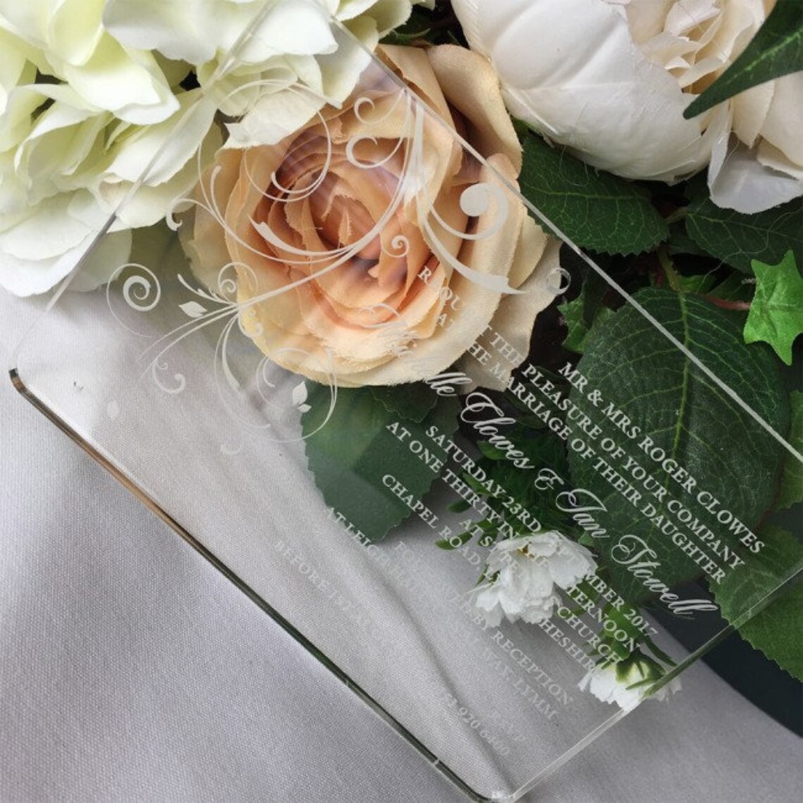 Wedding Transparent Acrylic Invitations Wedding Mirror | Etsy